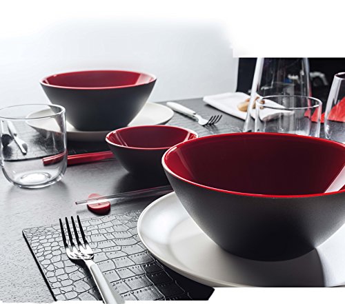Guzzini My Fusion Large Bowl, BPA-Free Shatter-Resistant Acrylic, 9-3/4 inch Diameter, Ideal for Serving Main Dishes, Salads and Snacks, Grey, Yellow (Model: 281425141)