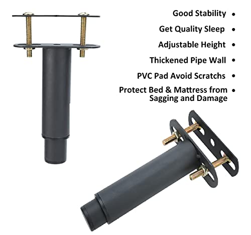 Adjustable Height Center Support Leg for Bed Frame, 5.1" to 9.5" Metal Adjustable Center Frame Slat Support Leg, Sofa Furniture Cabinet Bed Frame Support Leg for Wooden Slats and Metal Bed Frame