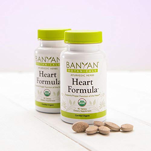 Banyan Botanicals Heart Formula – Organic Herbal Heart Health Supplement with Hawthorn Berry and Guduchi – Supports Proper Function of The Heart* – 90 Tablets – Non-GMO Sustainably Sourced Vegan