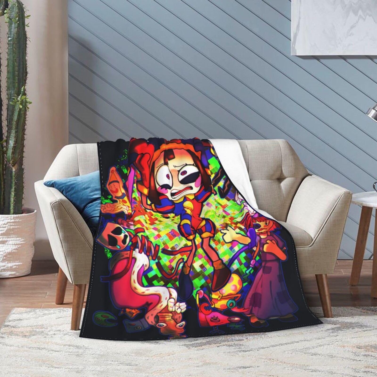 Anime Cartoon Amazing Digital Circus Blanket Bedding Super Soft Flannel Throw Blankets Birthday Gifts for Kids Teens Adults 50"X40"