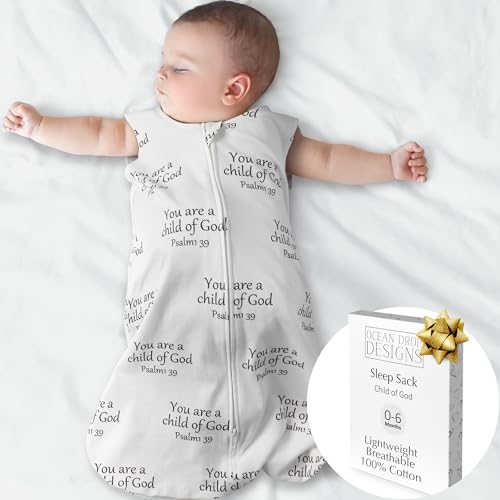 Ocean Drop Designs Newborn Sleep Sack (10-18 lbs) - Christian Baby Gifts - 100% Cotton
