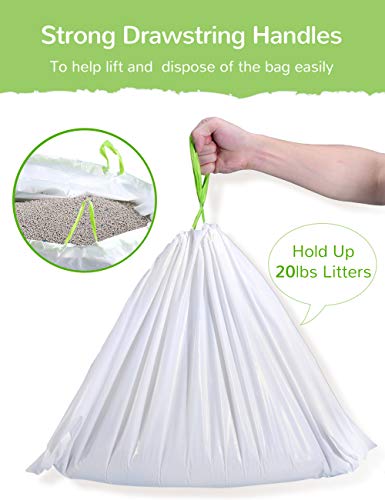 PETOCAT Litter Box Liners, 34 Count Jumbo Cat Litter Pan liners, Drawstring Litter Liner Bags For Litter Box, Easy Clean Up. Thick Large Kitty Litter Liner XL, Eco Friendly Pet Cat Supplies(36" x 19")