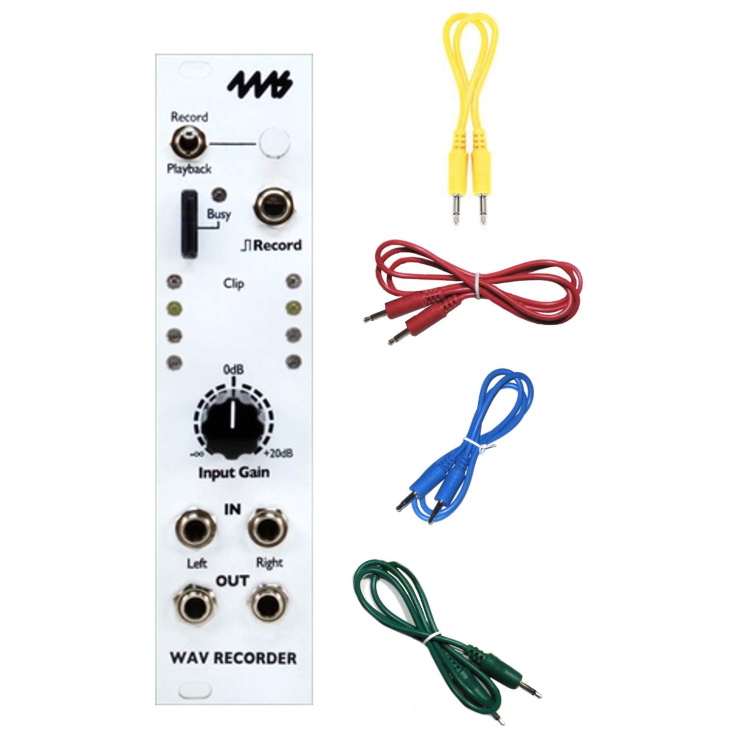 4MS Company WAV Recorder Eurorack Module w/ 4 Cables and Polish Cloth