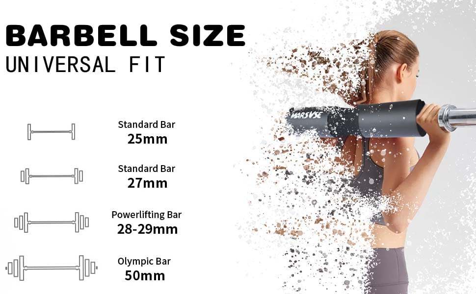 Barbell Pad Hip Thrust Pad Squat Pad Foam Sponge Pad for Squats, Lunges and Hip Thrusts,Provides Relief To Neck and Shoulders While Training,Suitable for The Use In The Gym(black)
