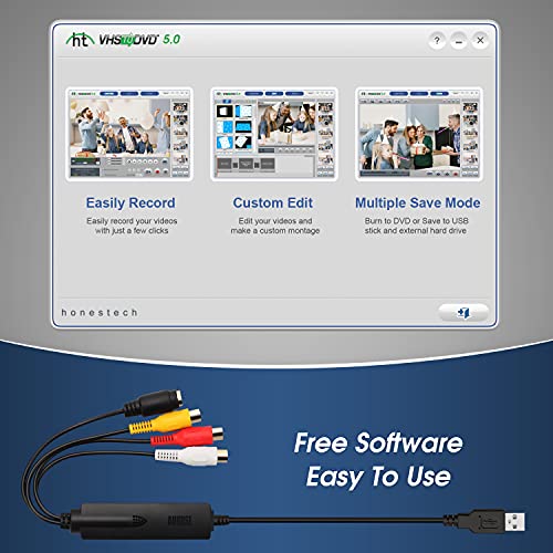 USB Video Capture Card Grabber - August VGB350 - Transfer VHS Mini DV Hi8 DVD to Computer for Windows 11,10,8,7, Composite S-Video, PAL/NTSC/SECAM, Convert Video from VCR & Camcorder