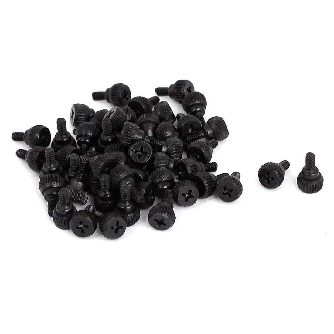 New PC for Computer Case Thumbscrews M3.5 Thumb Screws Black 50 Pcs SCRW-107023