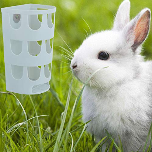 POPETPOP Hanging Rabbit Hay Rack Feeder - Plastic Fixable Small Pet Food Container, Less Wasted Rabbit Caged Hay Rack Manger for Hamster/Guinea Pig/Chinchilla/Small Animals/Bird