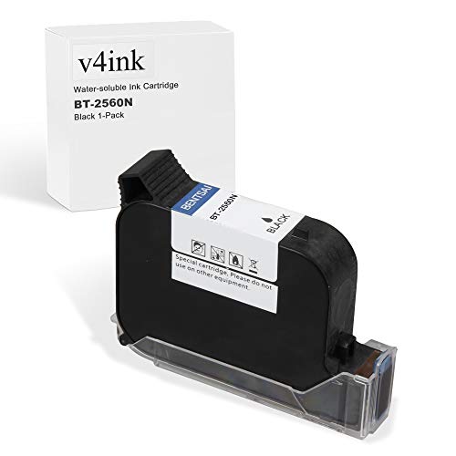 v4ink BT-2560N BENTSAI Original Aqueous Water Soluble Ink Cartridge Replacement for BENTSAI Handheld Inkjet Printer BT-HH6105B1 (Black, 1 Pack)