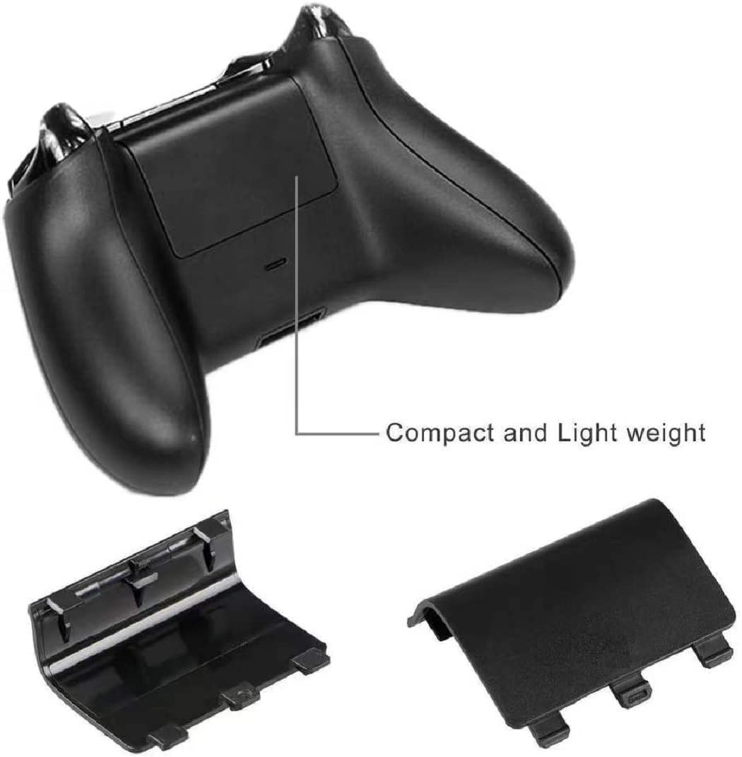 4Pack Replacement Battery Back Cover for Xbox One, Battery Cover Door for Xbox One, Xbox One S Controller, Repair Shell Cover Part for Xbox Wireless Controller(2 Black + 2 White)