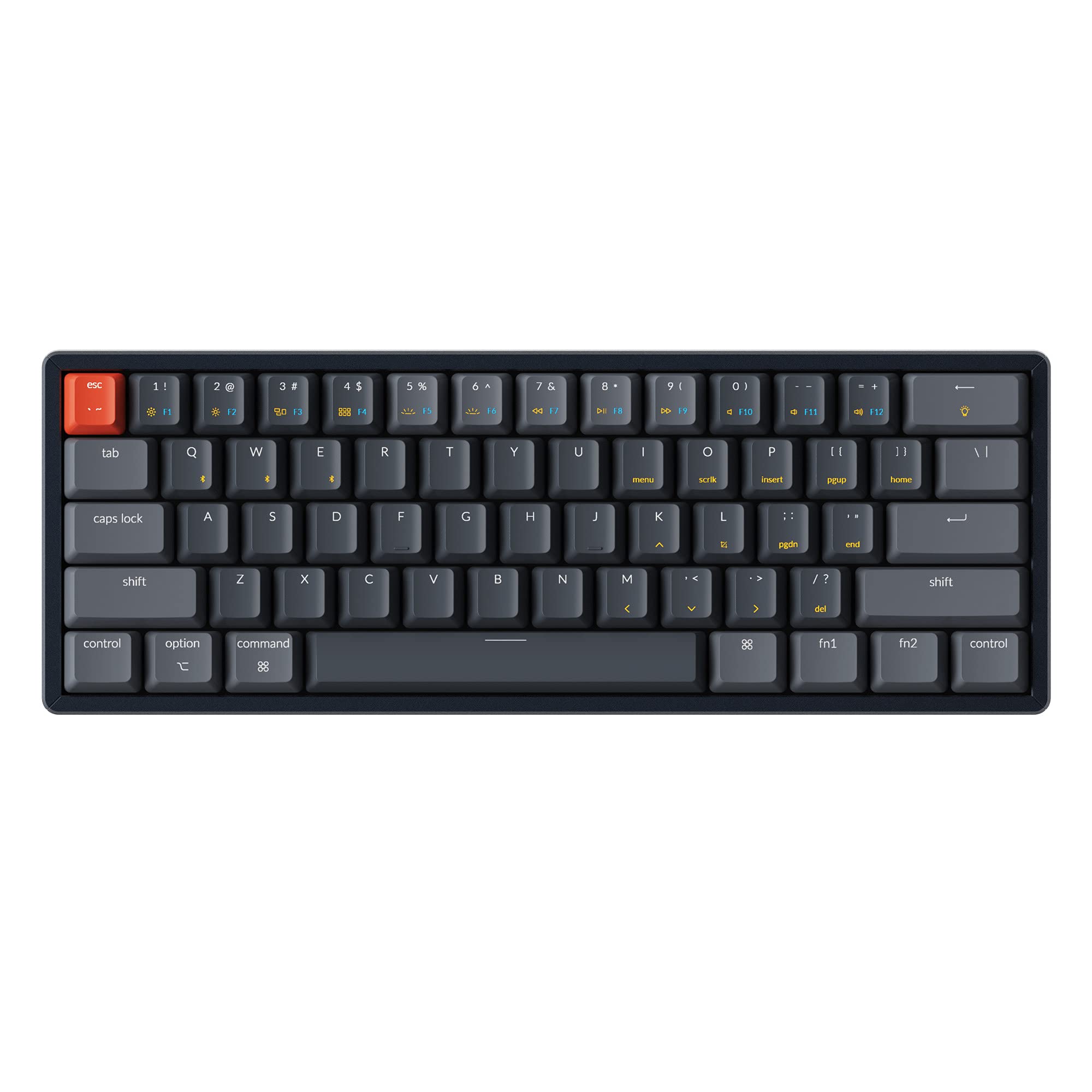 Keychron K12 60% Layout Bluetooth Wireless/USB Wired Mechanical Keyboard with Gateron G Pro Blue Switch/RGB Backlit/N-Key Rollover/Aluminum Frame, Compact 61-Key Computer Keyboard for Mac Windows…