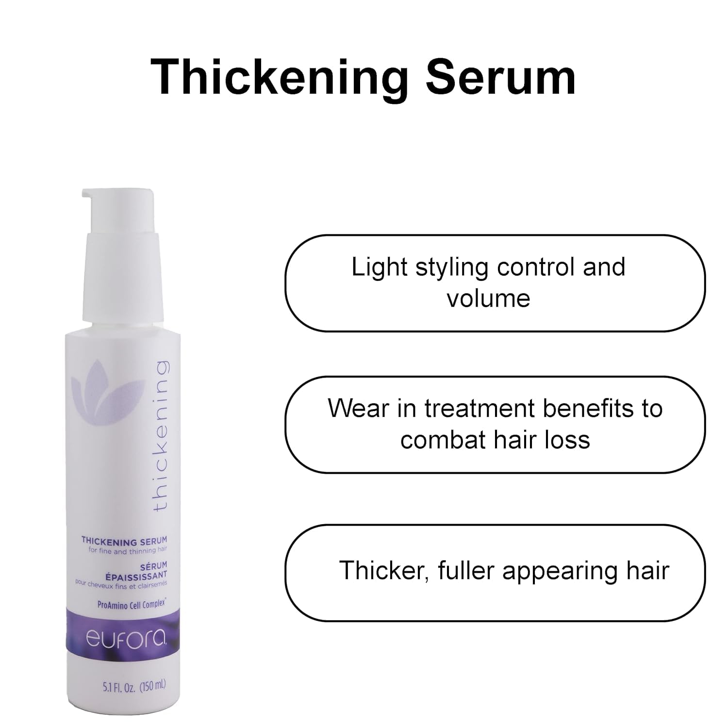 Eufora Thickening Serum - for fine, thin or thinning hair - 5.1 oz