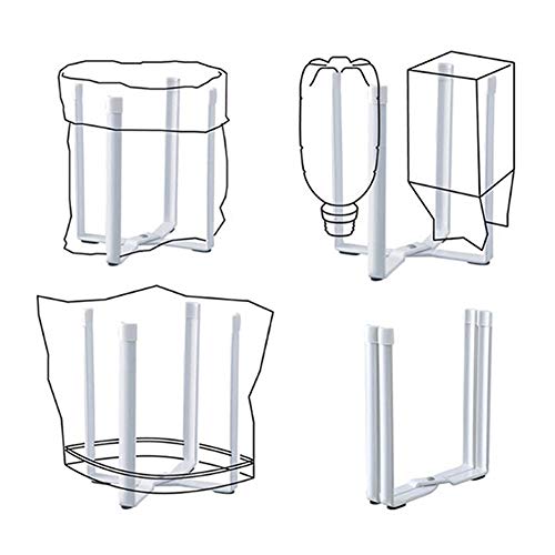 Multifunctional Kitchen Stand Holder for Plastic Bags, Bottles and Cups, Drying Racks Shelf Trash Bag Garbage Bag Holder for Home Kitchen Tower (White)