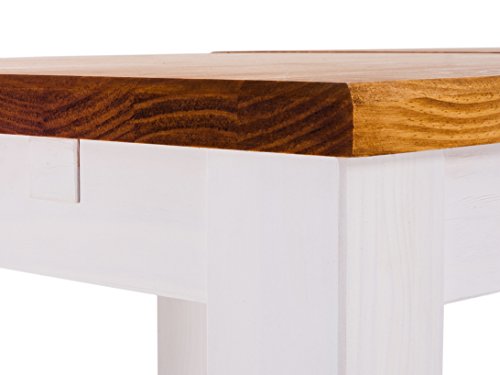 B.R.A.S.I.L.-Möbel TableChamp Dining Table Rio 70.9 x 35.4 Honey White Solid Wood Pine Oiled Farmhouse Extension Extendable Optional