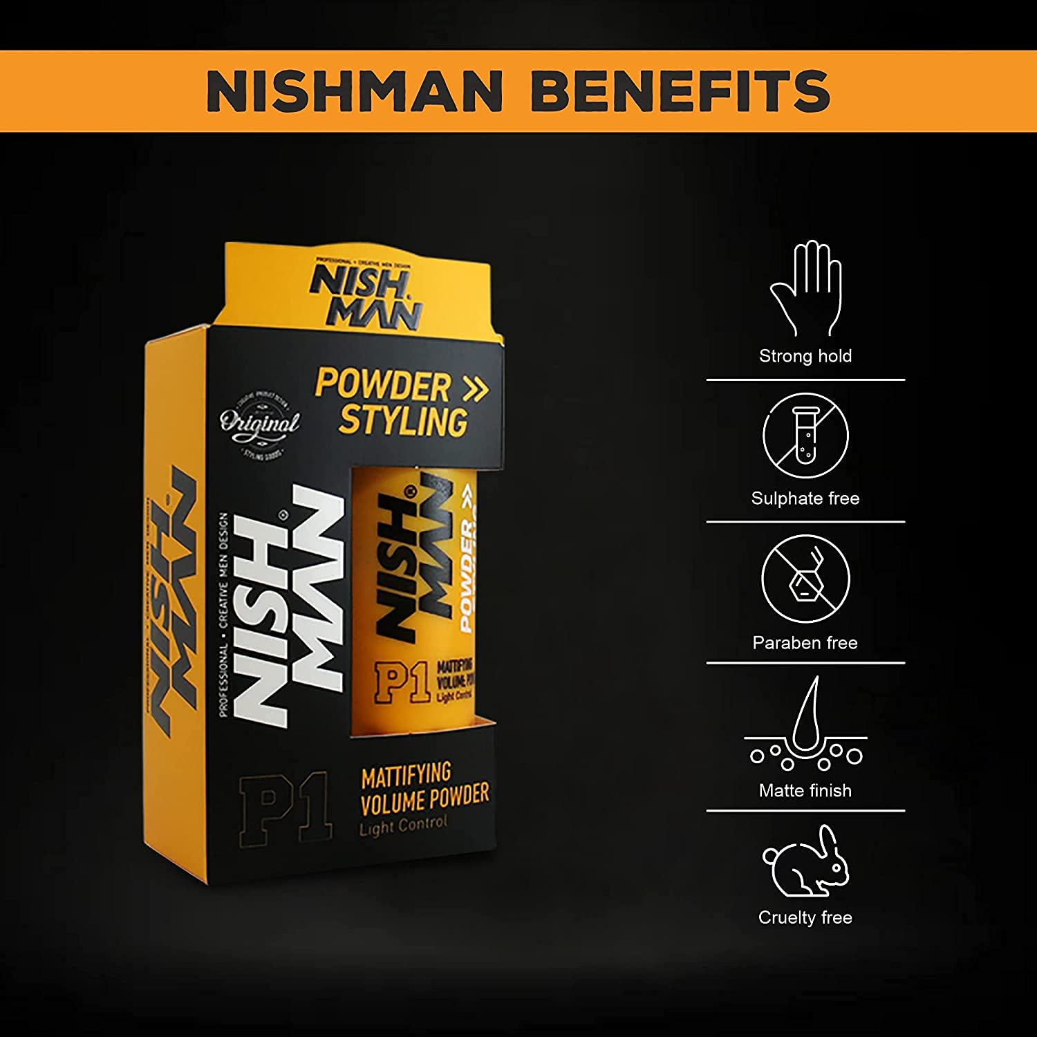NISHMAN Barber Talc Powder for After Haircut or Shaving, White, 6.4 oz. 180gr