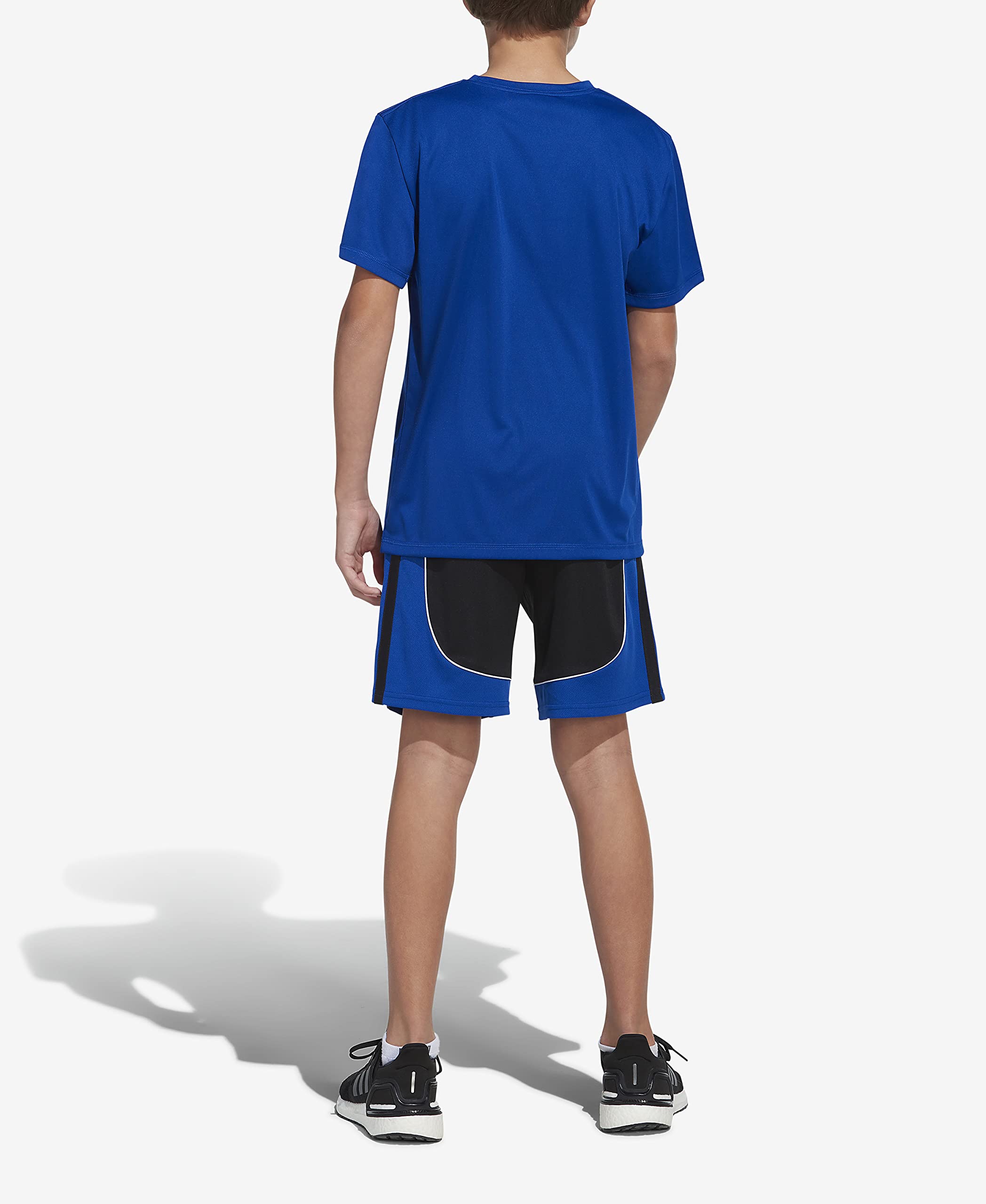 adidas Boys' AEROREADY Basketball Creator Shorts, Black with Team Royal Blue, Medium (10/12)