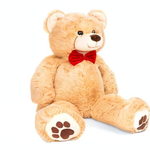 Best Choice Products 35in Giant Super Soft Plush Cuddly Teddy Bear Stuffed Animal Toy for Bedroom, Kids Playroom w/Bow Tie, Footprints - Brown