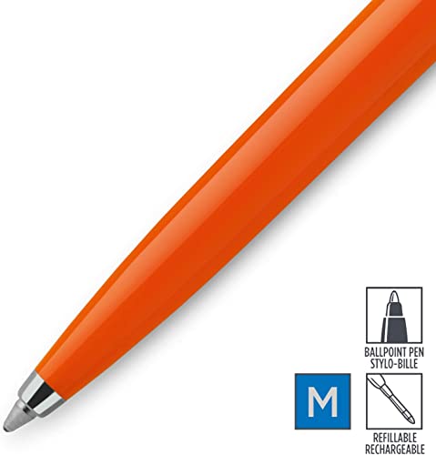 Parker Jotter Originals Ballpoint Pen Collection, 90s Retro Orange Finish, Medium Point, Black Ink, 1 Count