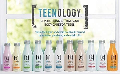 TEENOLOGY Shampoo and Conditioner Bundle (Save 5%) - Helps with Acne and Breakouts - Sulfate and Paraben Free, Noncomedogenic, Natural Botanical Extracts, Vanilla Almond - 16 oz.