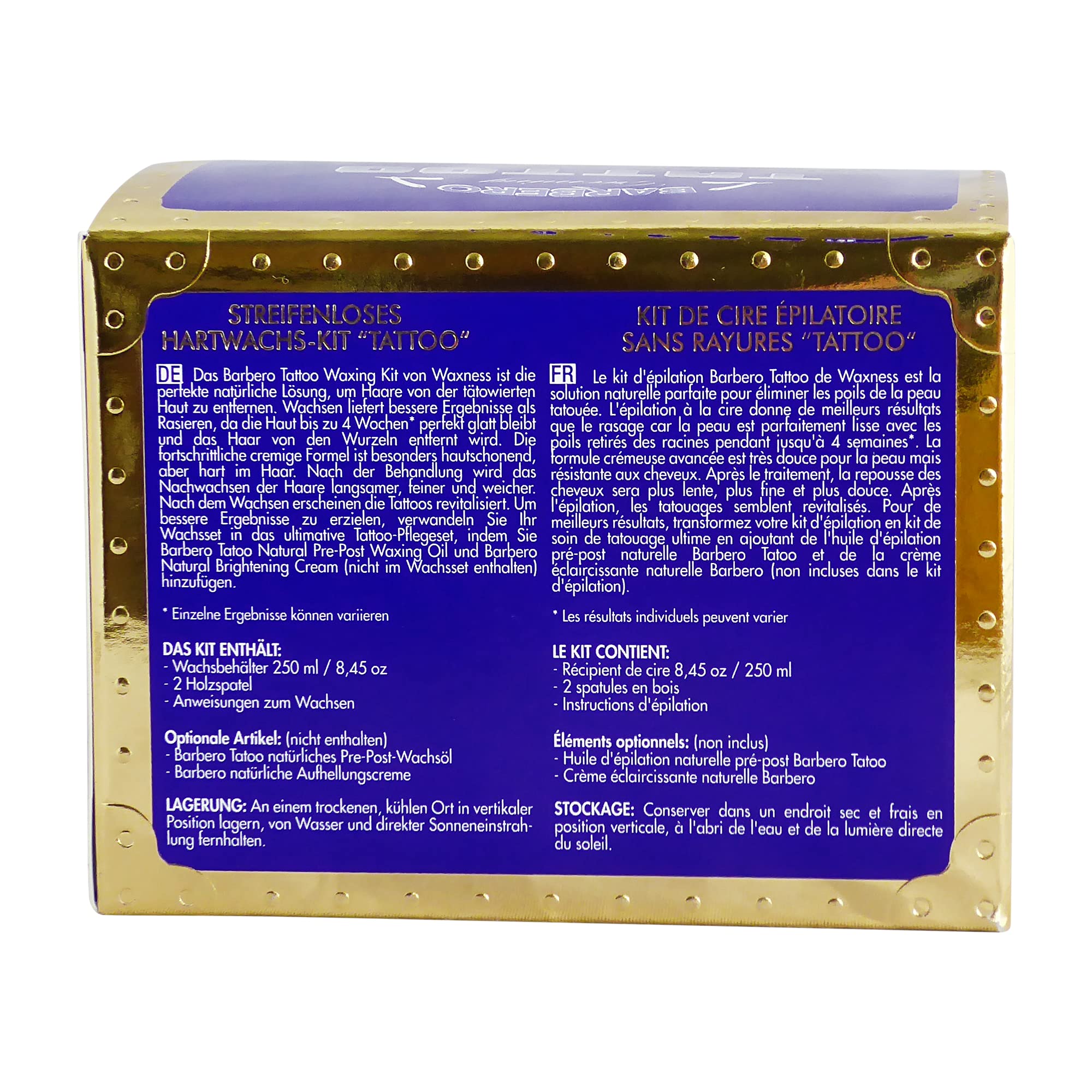 Waxness Premium Gold Microwavable Hair Removal Stripless Wax Kit 8.45 Ounces