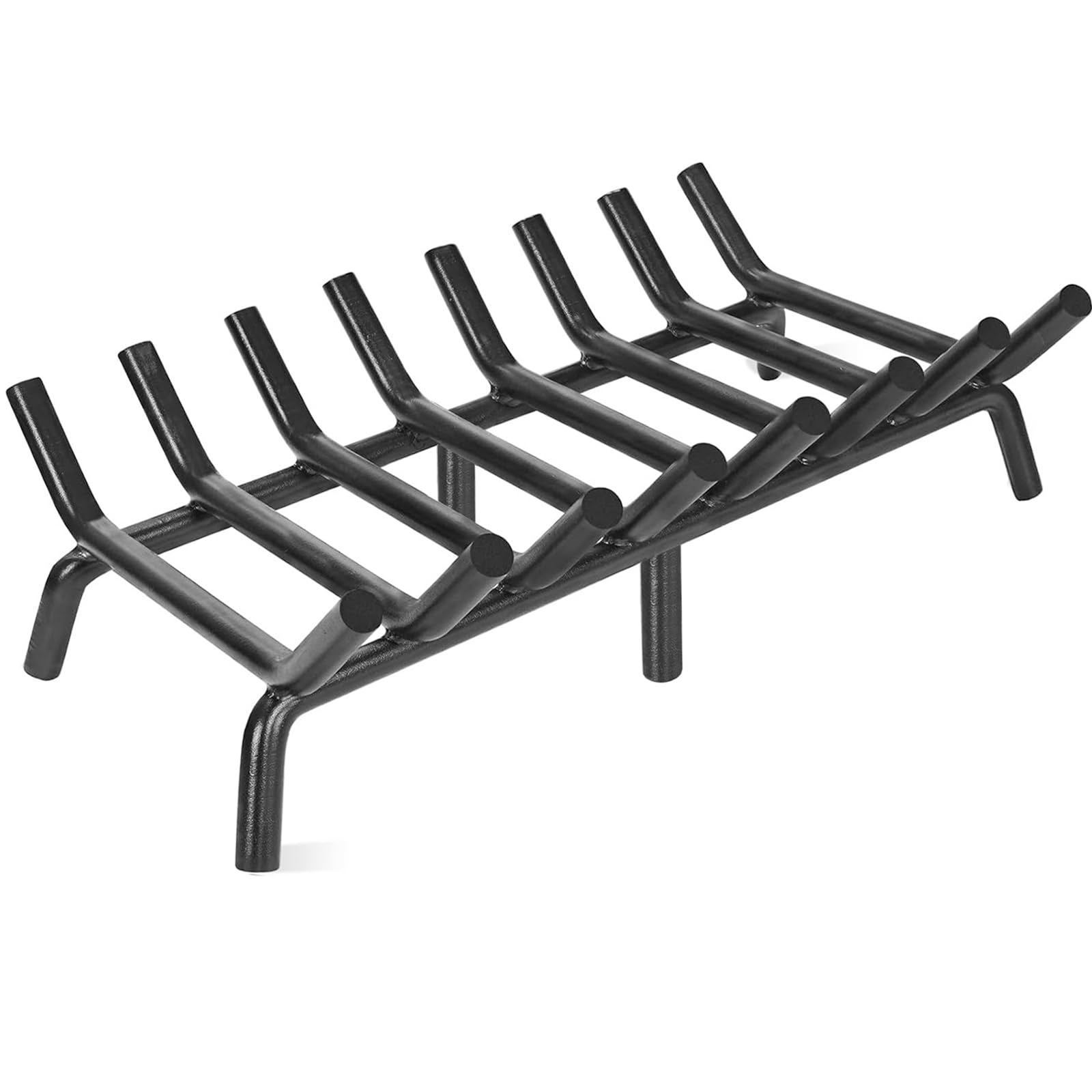 Orgneas Fireplace Grate 30 inch Heavy Duty, Fireplace Log Holder Solid Round Steel Wrought Cast Iron Firewood Burning Rack with 6 Support Legs and 8 Bars for Indoor and Outdoor Fireplace
