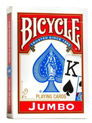 Bicycle Playing Cards, Jumbo Index, 12 Pack,Red & Blue