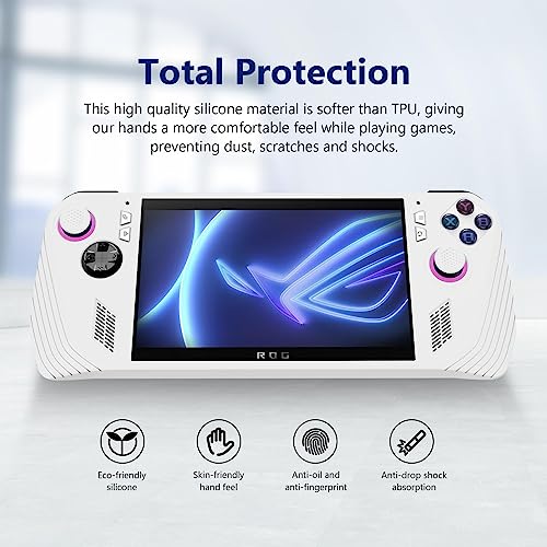 BoxWave Case Compatible with ASUS ROG Ally Z1 Extreme - FlexiSkin, Silicone Cover Soft Low Profile 360 Protection for ASUS ROG Ally Z1 Extreme, ASUS ROG Ally Z1 Extreme, Ally Z1 - Winter White