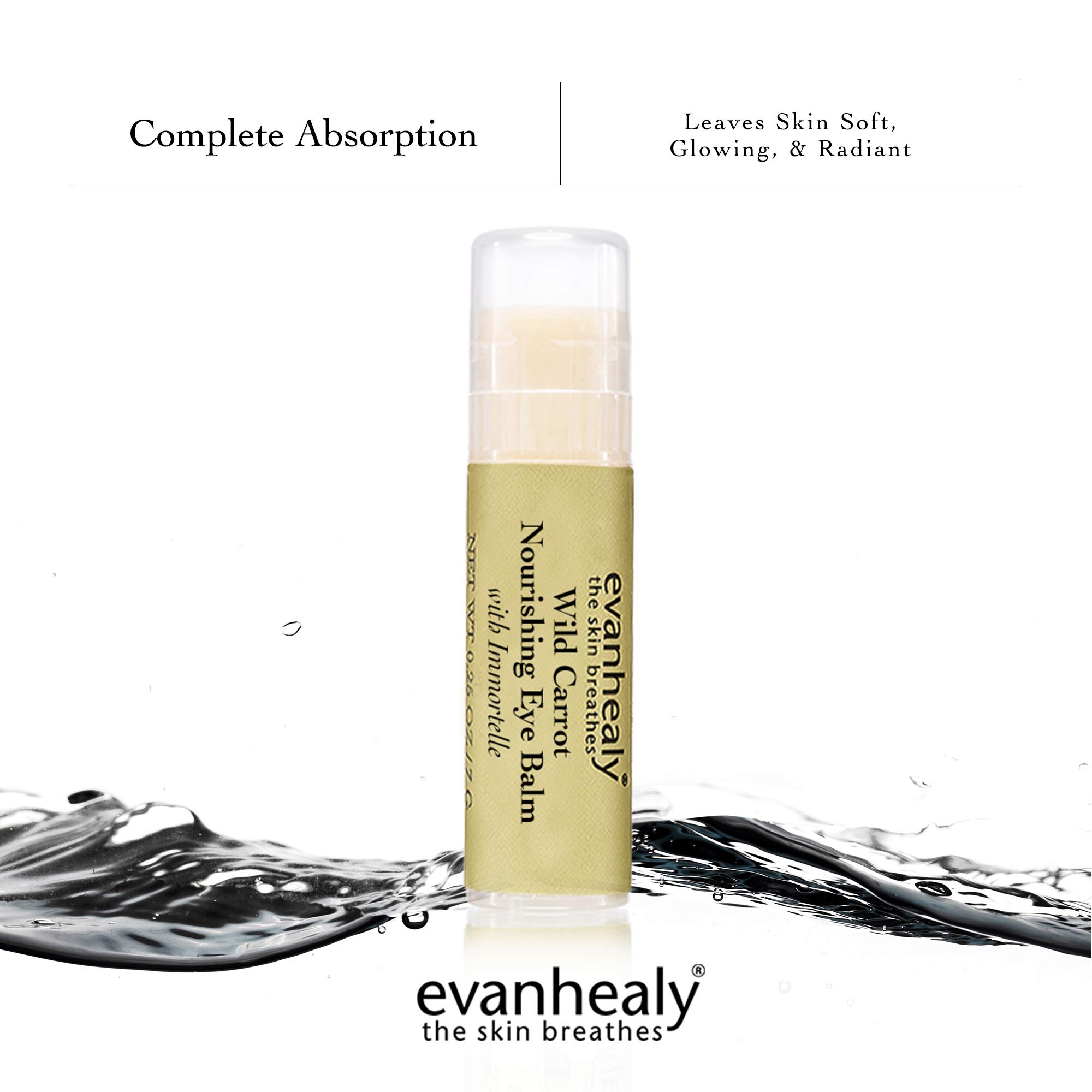 evanhealy Wild Carrot Immortelle Eye Balm | Organic Travel Moisturizer Stick | Hydrating Balm to Brighten Skin Around Eyes, Face, & Body | On the Go Moisturizer