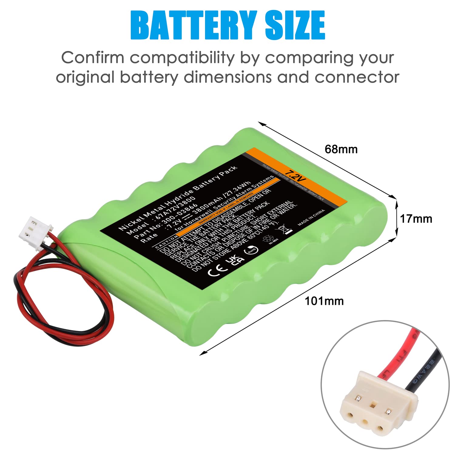 Pickle Power 3800mAh 300-03866 Battery Replacement for Honeywell Alarm Lynx Touch 5100, Lynx 5200, Lynx 5210, Lynx Touch 7000