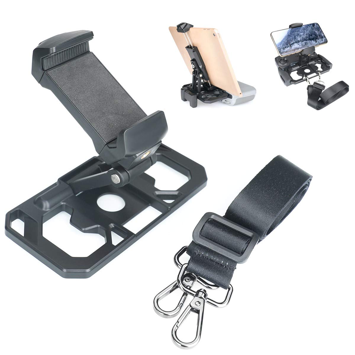 RCGEEK Tablet Stand Compatible with DJI Mavic Mini 4K / Air 3 / Mini 2 / Mini 2 SE/Mini 3 Pro/Air 2 / Mavic 3/ Air 2S Drone Remote Controller 4-11 inch Foldable Tablet Holder with Neck Lanyard