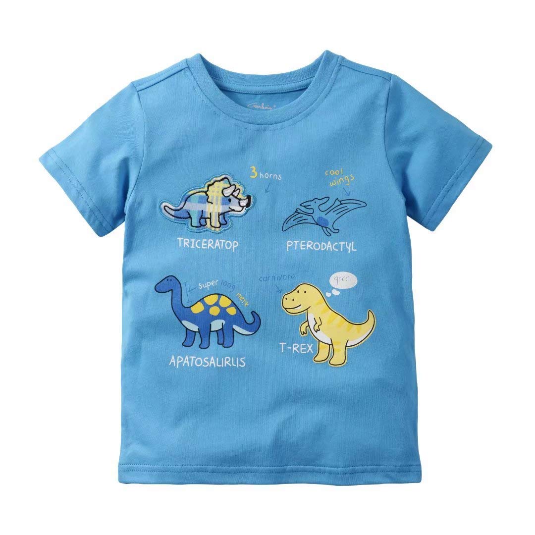 Little Bitty Toddler Boy Clothes 3T Boys Summer Outfits Clothing Cotton Dinosaur T-Shirt & Shorts set, Multi Pattern 3-4Y/3T