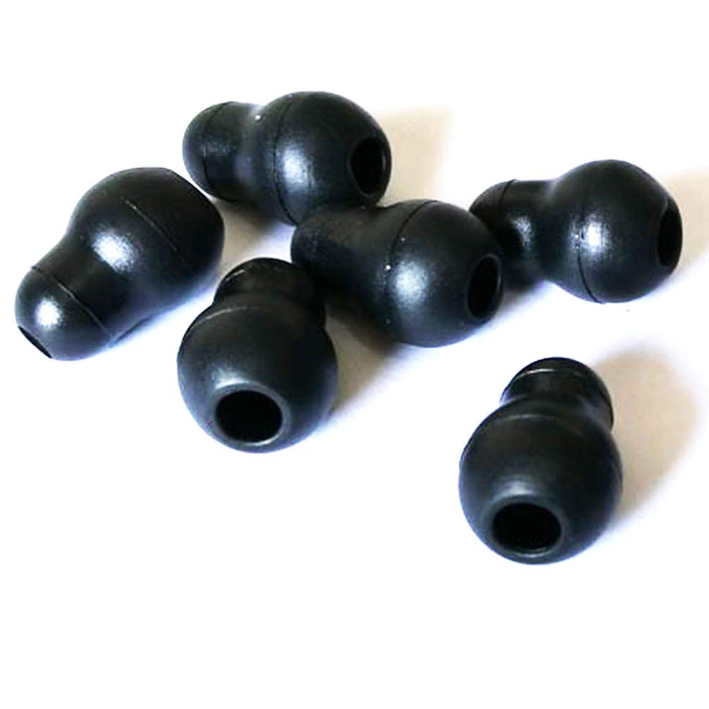 Black Ear Tips Replacement Earpiece Soft Ear End Earbuds for Hospital Clinic Doctor Students 10pcs