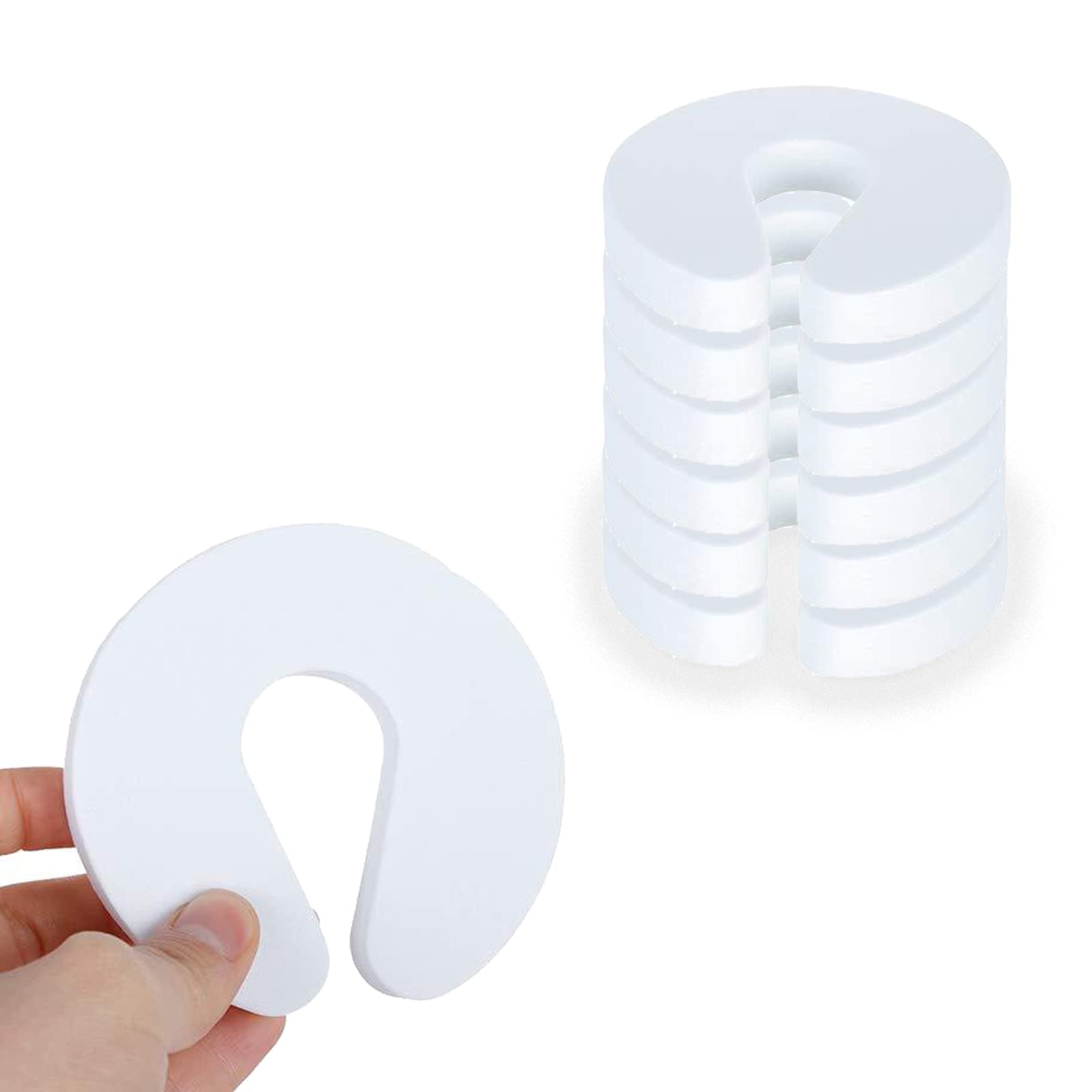 Finger Pinch Guard(6pack) Buddy Baby Proofing Doors Foam Door Stopper Prevents Fingers Injuries Baby or Pet from Getting Locked in Room Child Safety(White)