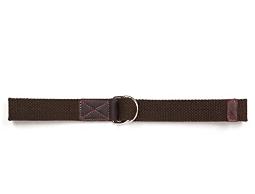 Aaron Leather Goods Canvas Belt with D-ring for men & women 1 or 3 pcs Black Brown Green (Walnut, Medium (34"-38" Waist))