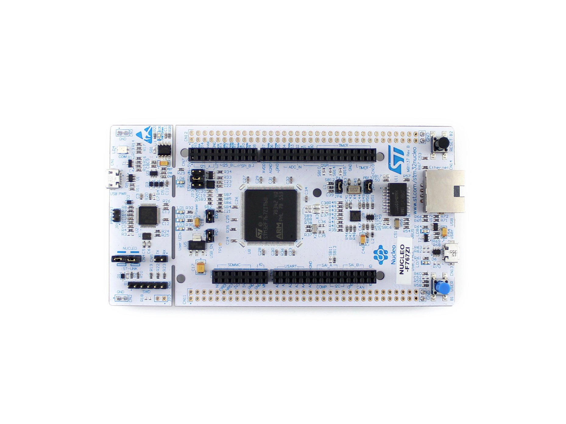 Waveshare NUCLEO-F767ZI STM32 Development Kit Nucleo-144 Development Board with STM32F767ZI MCU ST Zio and Morpho Connectivity