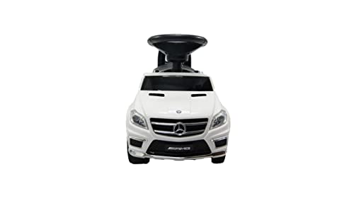 Best Ride On Cars 4 in 1 Mercedes Battery Powered Push Car, White, Large