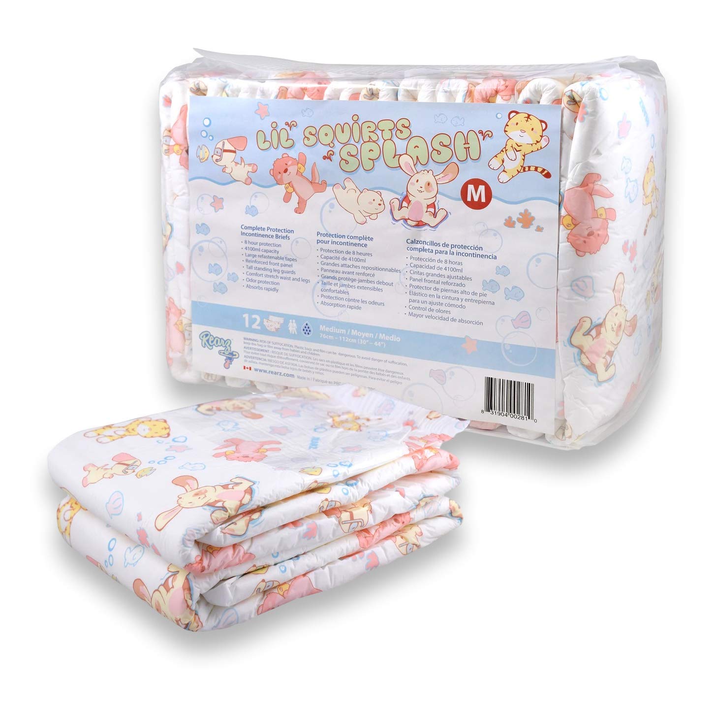 Rearz - Lil Squirts - Splash - V2.0 - Adult Diapers (16 Pack) (Medium)