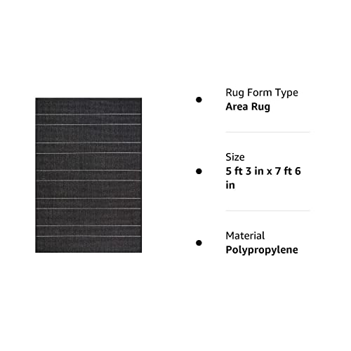 nuLOOM Alaina Indoor/Outdoor Striped Area Rug, 5' 3" x 7' 6", Black