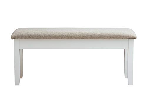 Powell Company Jane White and Beige Dining Storage Compartment by Powell Bench