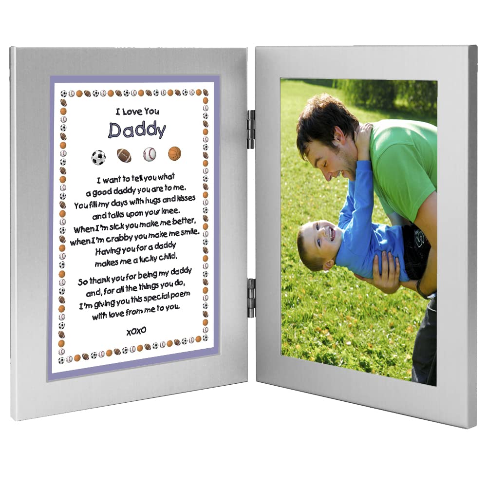 Dad from Son, Sports Themed Gift for Father's Day with Sweet Poem for Daddy, Add 4x6 Inch Photo