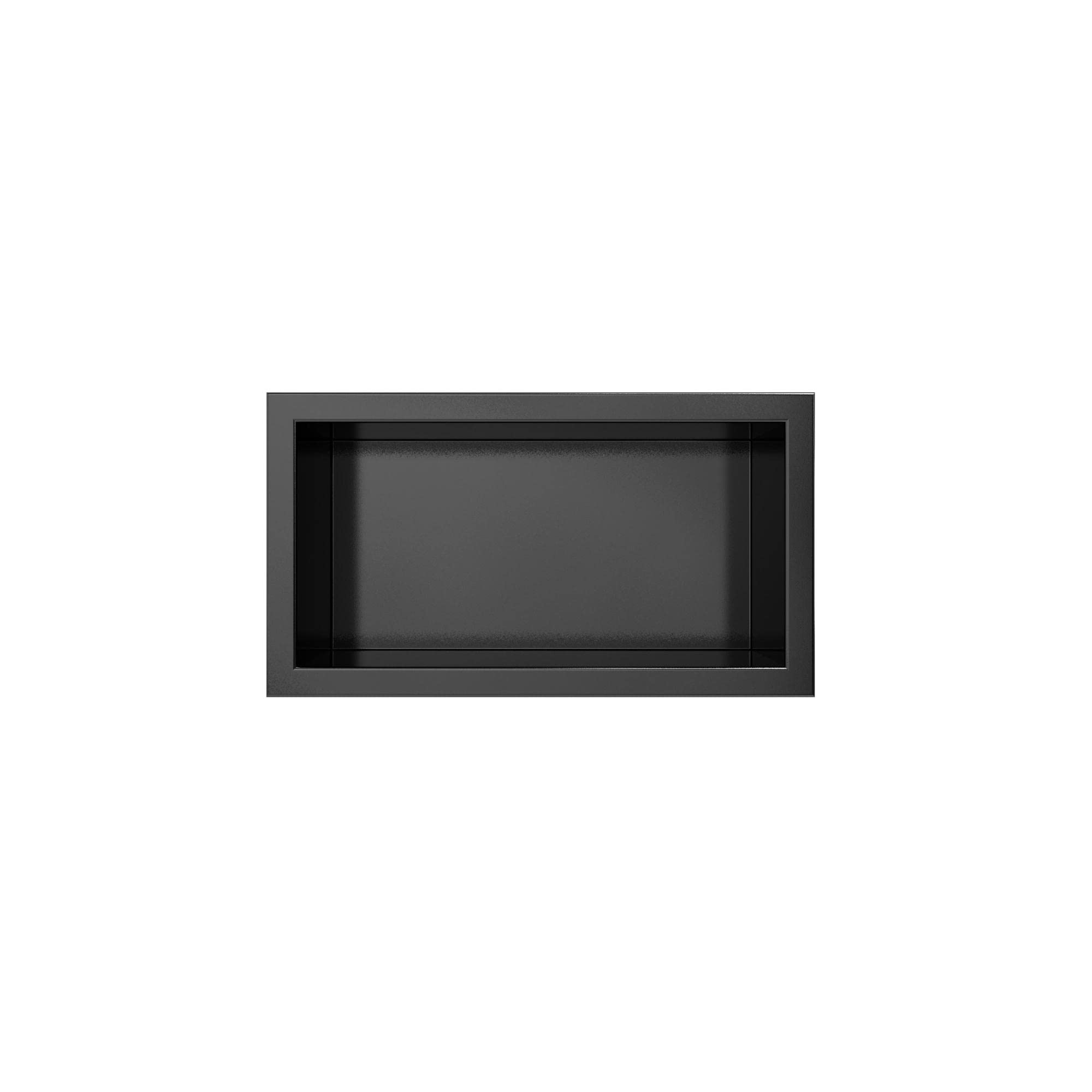 Odass | Shower Niche | 12" X 6" | NO Tile Needed | Rectangular Stainless Steel #304 Niche | Matt Black Recessed Single Shelf Organizer | Bathroom Storage for Shampoo Bottle
