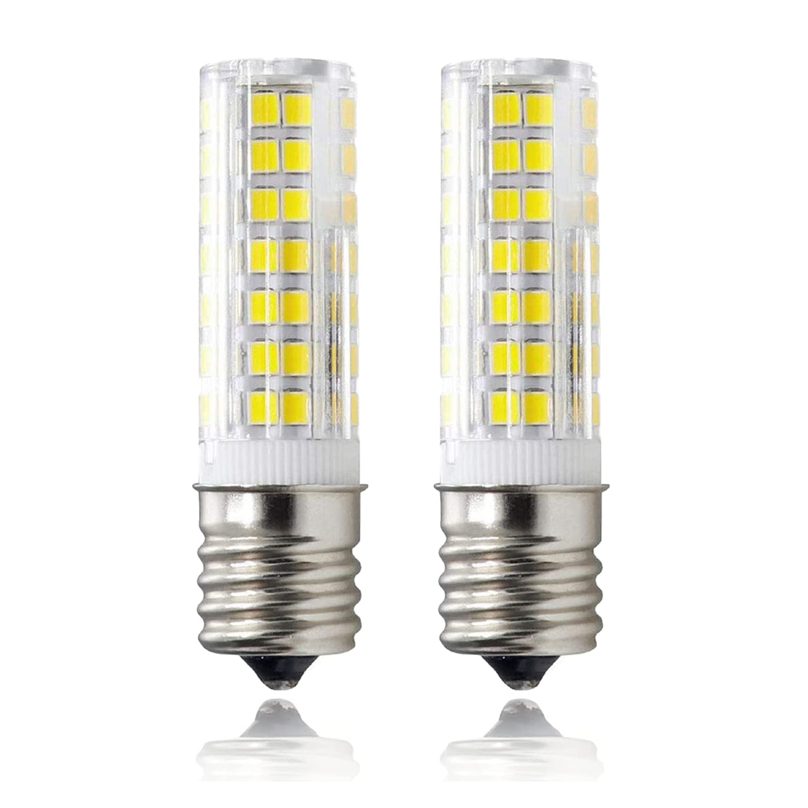 HXWY E17 LED Bulb for Microwave Oven Over Stove Appliance, 6W White (60W Halogen Bulbs Equivalent), 110-120V, Intermediate Base, Dimmable, Pack of 2