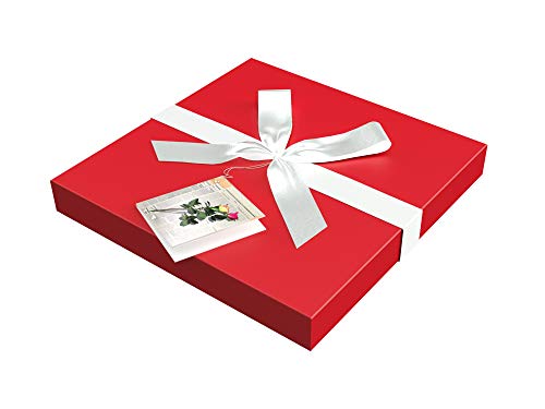 Gift Box 10"X10"X10" - Les Roses Collection - Easy to Assemble & Reusable - No Glue Required - Ribbon, Tissue Paper, and Gift Tag Included - EZ Gift Box by Endless Art US