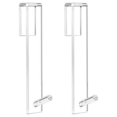 Extended Shower Door Hooks, 2 Pack Over Door Hooks for Frameless Glass Shower Door of Bathroom,Clear Acrylic Towel Hooks for 0.98” Thickness Glass, Extended 7.2 inch