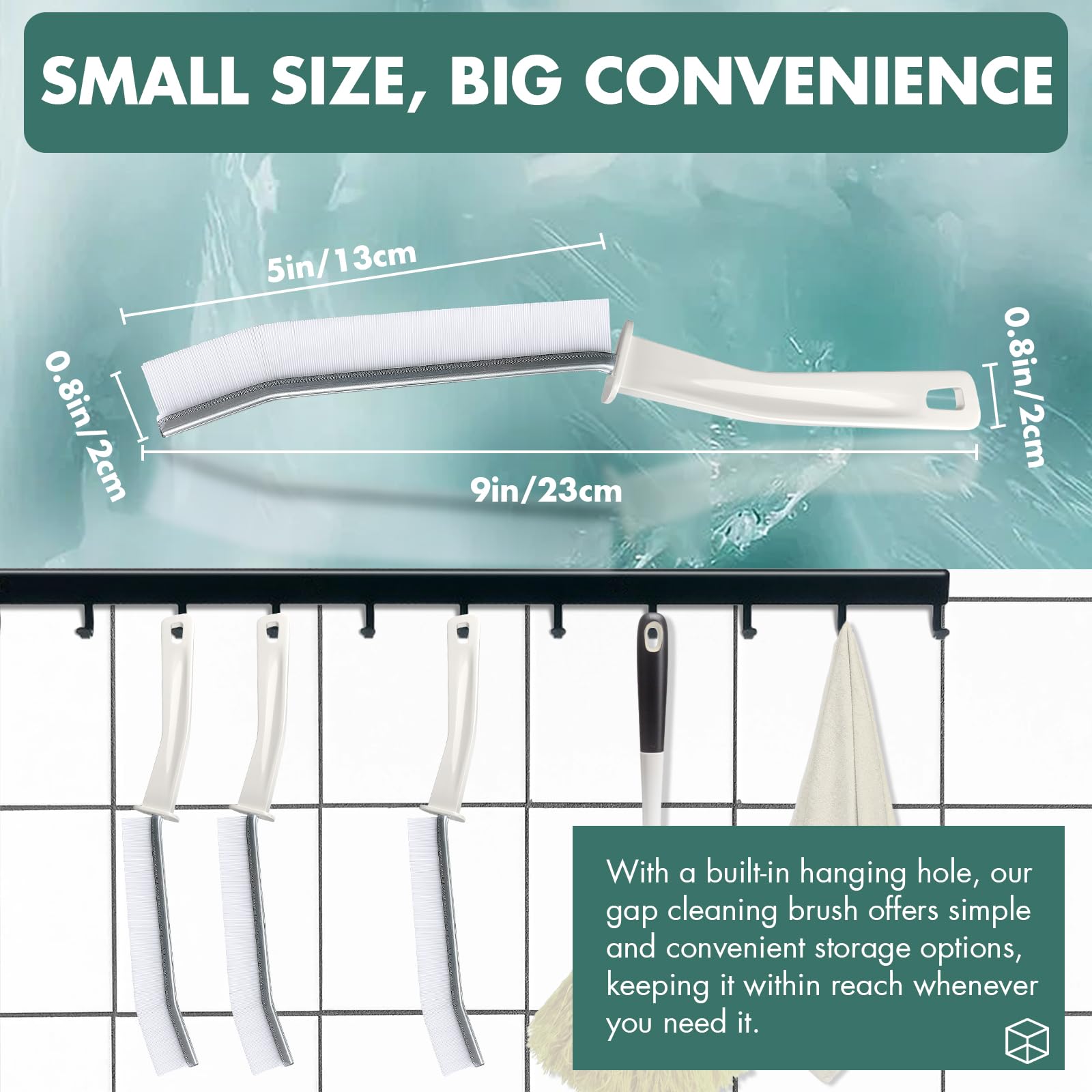 4Pcs Crevice Cleaning Brushes, Hand-Held Crevice Gap Cleaning Brushes Long Handle, Hard-Bristle Brush for Cleaning, Thin & Small Gap Brush for Kitchen Sink, Sliding Door Track & Dead Corners