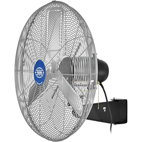 Global Industrial 24" Deluxe Oscillating Wall Mount Fan, 3 Speed, 8,650 CFM, 1/2 HP