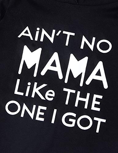 WALSONER Baby Boy Clothes Funny Letter Printed Long Sleeve Hoodie Tops Sweatsuit and Black Camouflage Pants Outfit Set (18-24 Months)