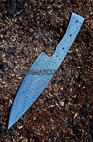 JNR Traders Forged Damascus Steel Chef Knife Blank Blade for Knife Making Diy Professional Kitchen Knives Blanks 10.50" Jnr6045Ld