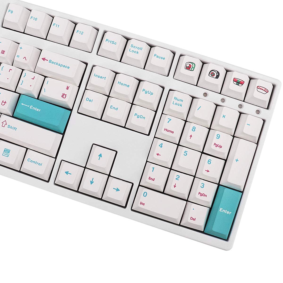 PBT Japanese Keycaps 135 Keys Dye Sublimation Cherry Profile with Key Puller Suitable for 104/87/61 60% MX Cherry Gateron Gaming Keyboard(Sushi Keycaps)