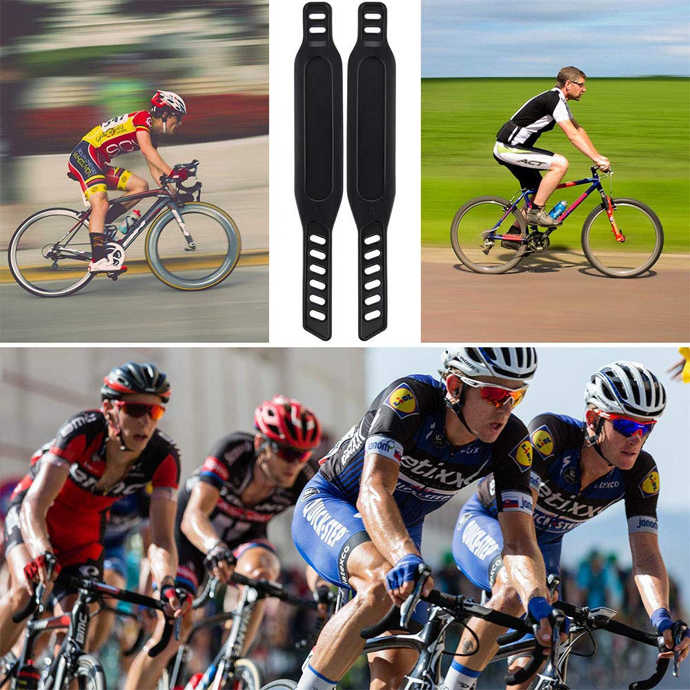 4pcs Exercise Bike Pedal Straps, Heavy Duty Adjustable Length Universal Pedal Strap Fits Most Bike Pedals Exercise Bike Bicycle Cycle for Home or Gym (4pcs)