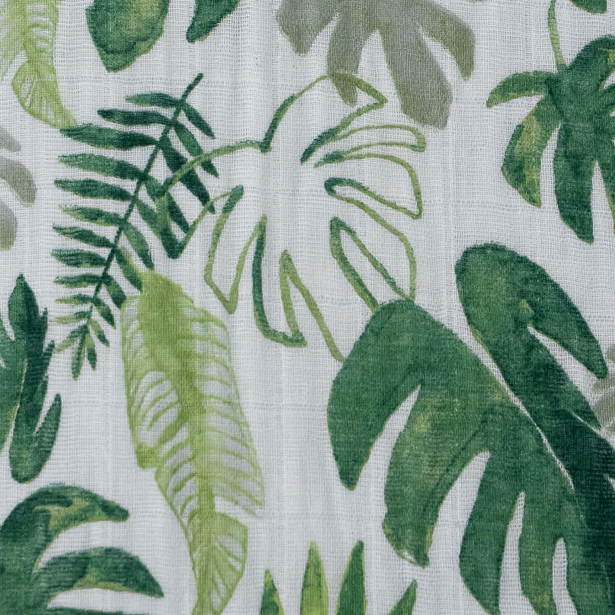 Little Unicorn Tropical Leaf Fitted Crib Sheet | 100% Cotton Muslin | Super Soft | Sized for Standard Baby Crib & Toddler Mattress | Machine Washable | 52” x 28” x 9”